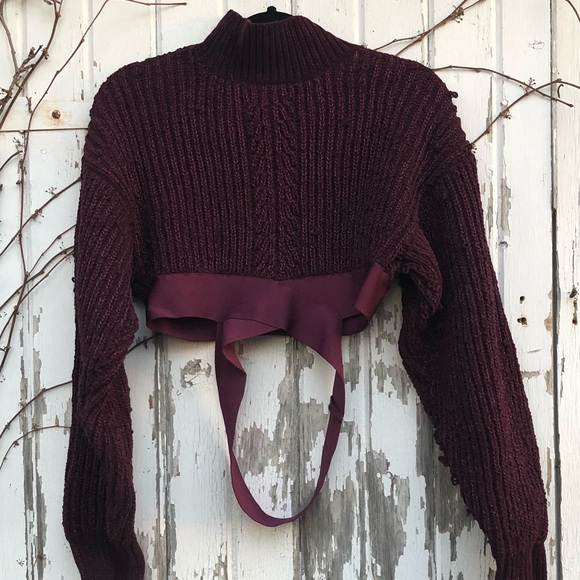 Herve Leger | Sweaters | Herve Leger Chunky Strappy Sweater M Zipper ...